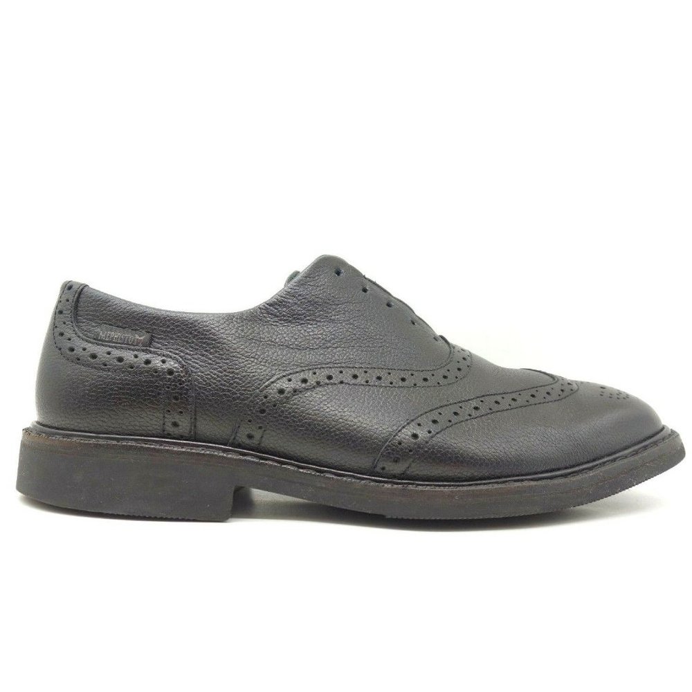 Mephisto Black Leather Wingtip Lace Up Oxfords Shoes … - Gem